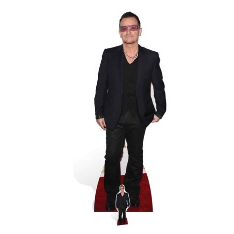 Figurine En Carton Taille Réelle U2 Bono Veste Noire Et Lunettes Roses