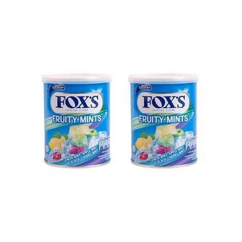 Foxs Crystal Clear Fruity Mints Candy Tin 2 X 180g Fresh Breath