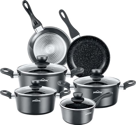 Homelux 10tlg Induktions Töpfe Set Aluminiumguss Mit Antihaft Für