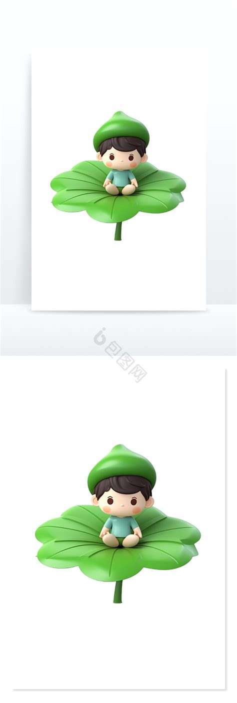 小男孩形象荷叶绿帽免抠png下载 包图网