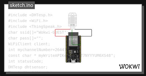 Dht Sensor With Thinkspeak Wokwi Esp Stm Arduino Simulator