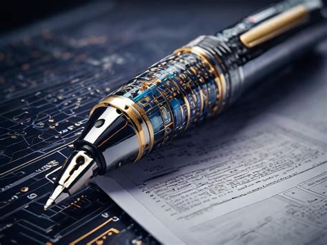 Premium Photo Writing Pen To Command Ai Help Him Analyze Marketing