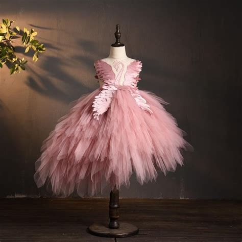 Girl Swan Princess Dress Swan Rhinestone Birthday Party Etsy