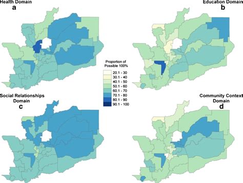 Four Domain Maps Depict Individual Domain Scores For The Regions Download Scientific Diagram