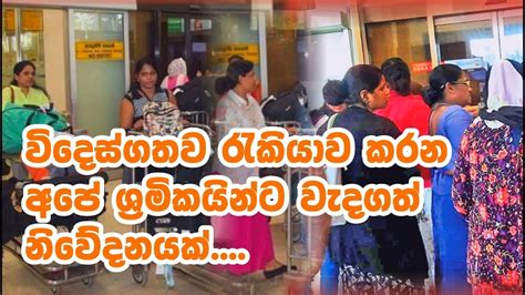 විදෙස්ගත ශ්‍රමිකයින්ට රජයෙන් වැදගත් නිවේදනයක් සියල්ලටම වැදගත් Youtube