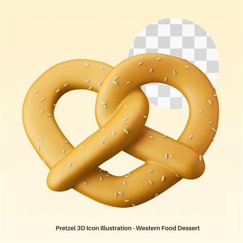 Premium Psd Knot Pretzel Bread Pastry Western Dessert Food 3d Render