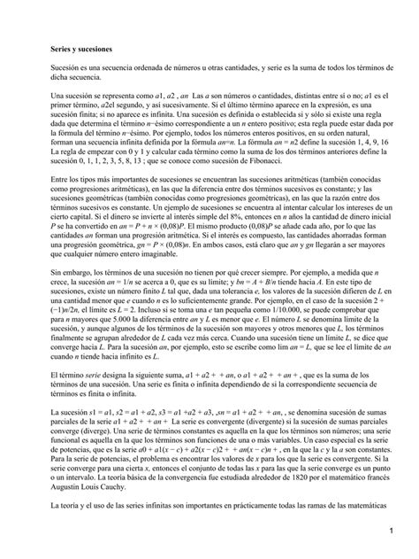 Series Y Sucesiones