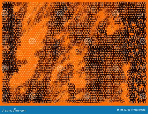 orange matrix ones and zeros stock vector illustration of background
