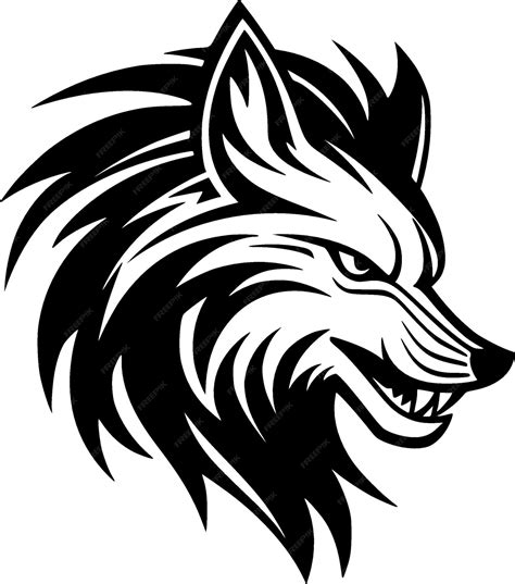 Premium Vector Wolf Black And White Isolated Icon Vector Illustration