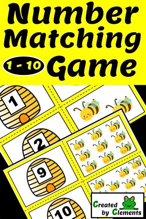 number matching memory game activity for math centers 1 10
