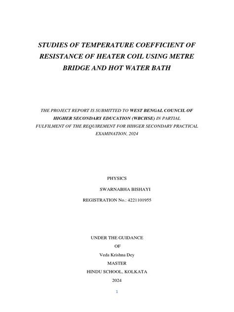 Phy Project 12 1 Pdf Electrical Resistance And Conductance