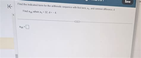 Solved Find The Indicated Term For The Arithmetic Sequence Chegg