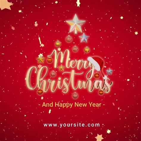 Plantilla De De Animación De Feliz Navidad Y Próspero Año Nuevo