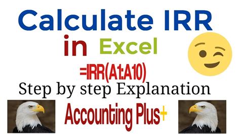 Calculate Irr In Excel 2019 Youtube