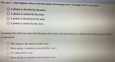 Solved Consider These Two Cases An Electron Jumps From