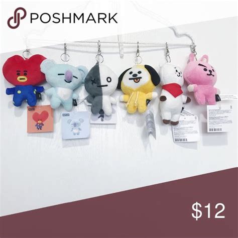 BT X LINE Korean Kpop Plush Keychains Key Card Holder Plush Keychain