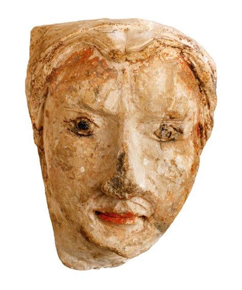 Medieval Sculpted Female Head Female Head Medieval Sculpting