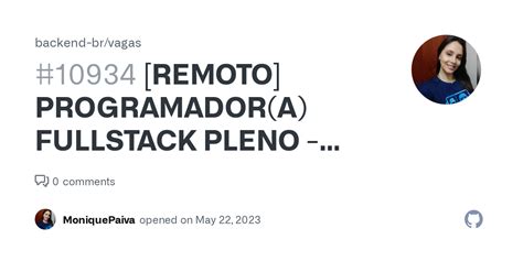 REMOTO PROGRAMADOR A FULLSTACK PLENO TRAY Issue 10934 Backend