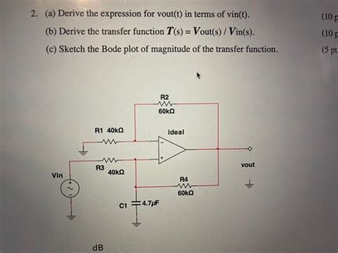 Solved 2 A Derive The Expression For Vout T In Terms Of
