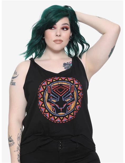 Her Universe Marvel Black Panther Logo Girls Tank Top Plus Size Hot Topic