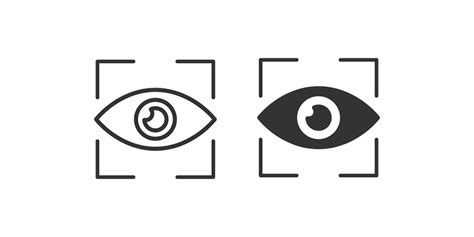 Eye Close Up Visibility Button Icon Scan Eye Illustration Symbol Sign