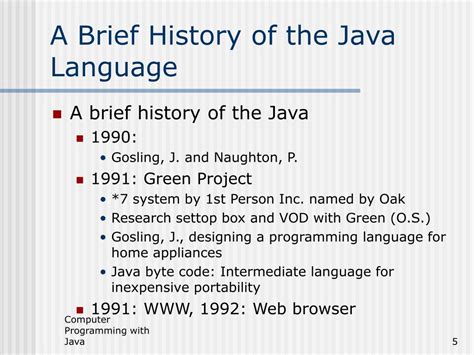 Ppt Computer Programming With Java Powerpoint Presentation Free