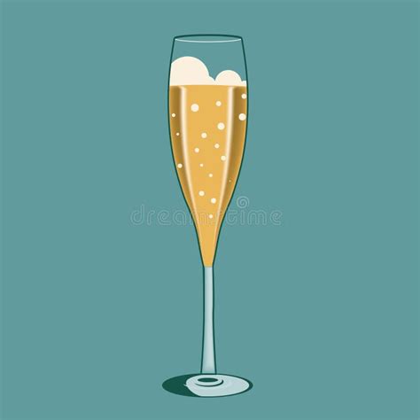 Glass Of Champagne With Bubbles Stock Illustration Illustration Of