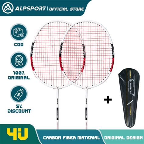 Salywee 2pcsi 4u 28lbs G5 Badminton Racket Set Alp Gemin 100 Original
