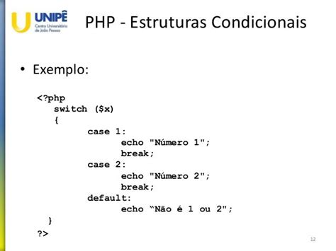 Aula03 Php Estruturas Condicionais