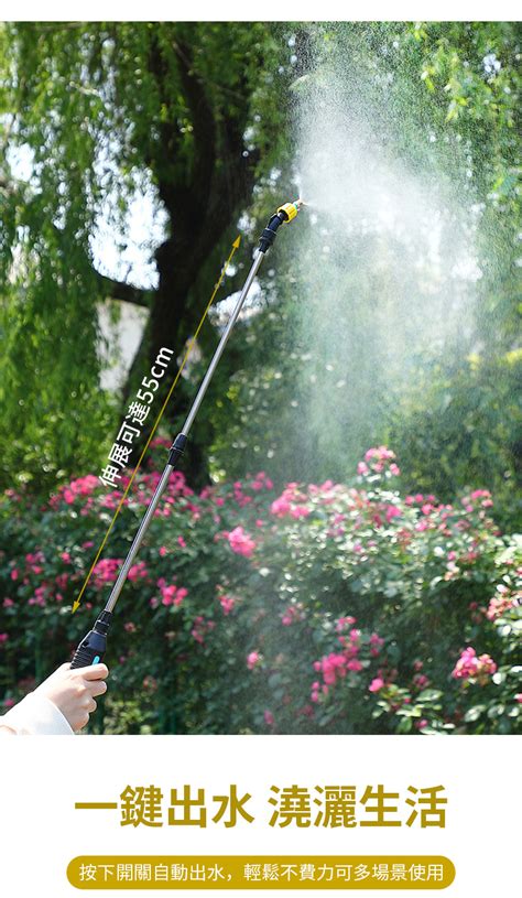Sily 便攜式電動噴霧槍 家用消毒打藥噴霧器 園藝澆花噴水槍 伸縮延長噴水器 霧化噴槍5米長管 噴槍 Pchome 24h購物