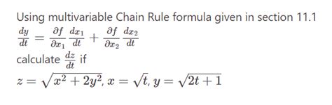 Solved Using Multivariable Chain Rule Formula Given In