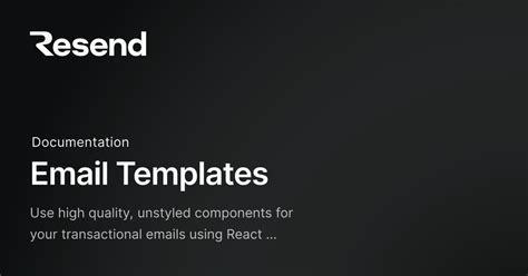 Email Templates Resend