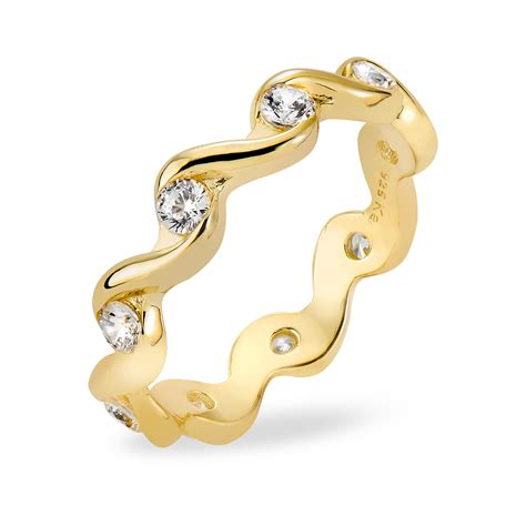 Damenring Mit Zirkonia Silber 925000 Vergoldet