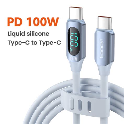 Toocki Pd W Type C Totype C Fast Charging Charger Wire Cable Led Display Fast Charging Cable