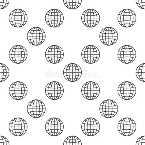 Earth Globe Vector Travel Simple Seamless Pattern In Outline Style Stock Vector Illustration