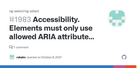 Accessibility Elements Must Only Use Allowed ARIA Attributes ARIA