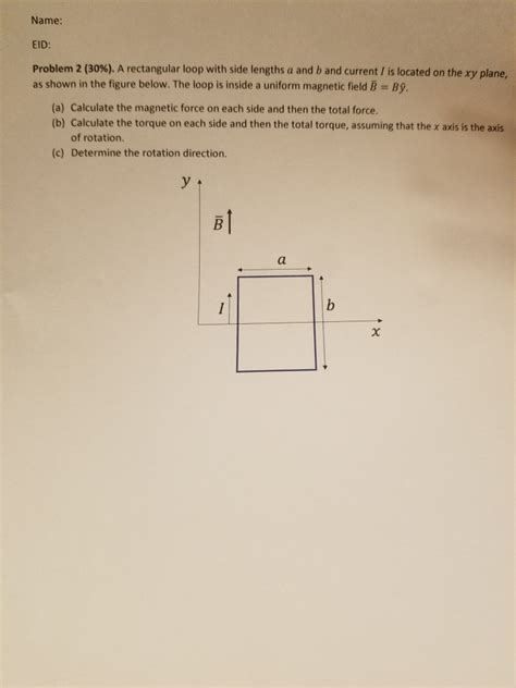 Solved Name EID Problem A Rectangular Loop With Chegg