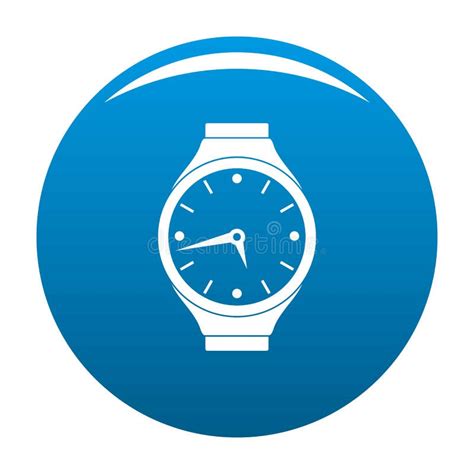 Vector Redondo Del Azul Del Icono Del Reloj Ilustración Del Vector