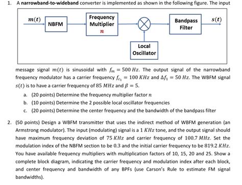 Solved 1 A Narrowband To Wideband Converter Is Implemented