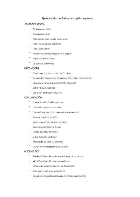 Ejemplo DE Conclusion Descriptiva Inicial Ejemplos de conclusión
