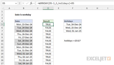 Excel Workday Function Exceljet