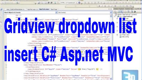 Gridview Dropdown List Insert C Mvc Youtube