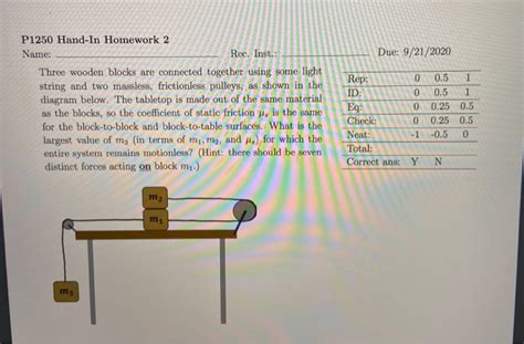 Solved Due 9 21 2020 P1250 Hand In Homework 2 Name Rec Chegg