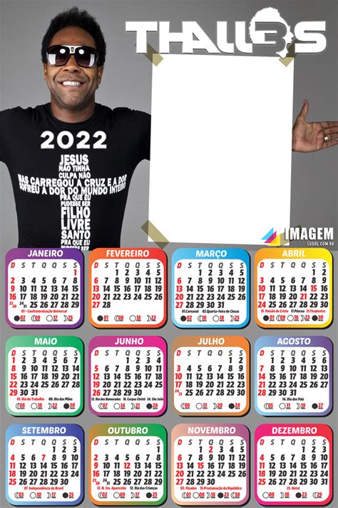 Moldura para Foto PNG Calendário 2022 Thalles Roberto Imagem Legal