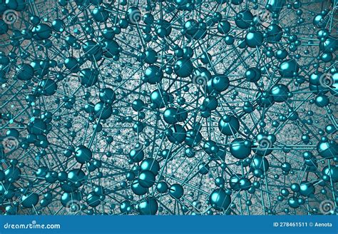 Fractal Rendering Molecular Atomic Crystal Ctructure Stock Illustration