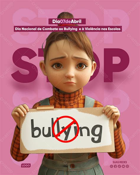 Flyer Dia Nacional De Combate Ao Bullying Psd Editável — Criativo Dahora