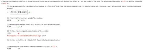 Solved A Particle Moving Along The X Axis In Simple Harmonic Chegg