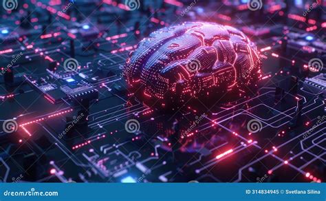 Complex Data Analytics Processed By A Digital Ai Brain Made Of