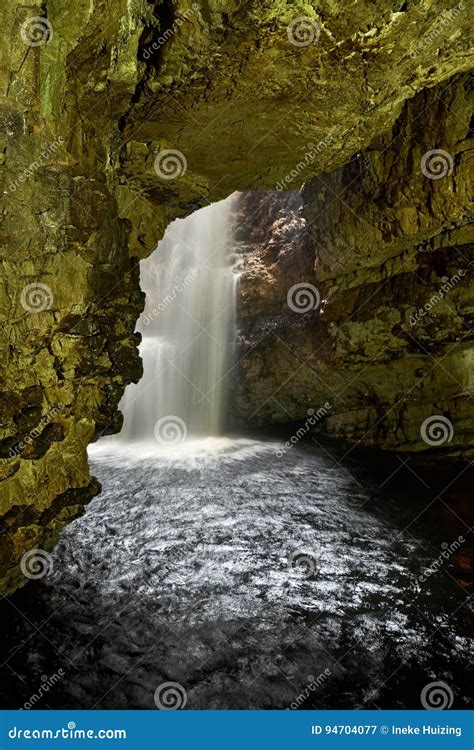 Smoo Cave With Its Waterfall Stock Image Image Of Tourism Common