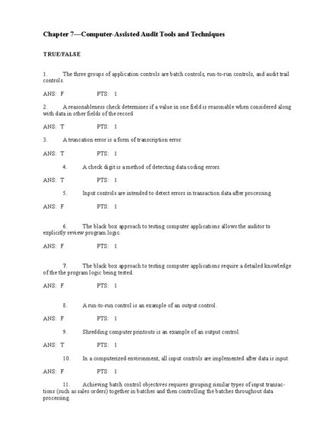 AUD CIS CHAP 7 Practice Materials Chapter 7Computer Assisted Audit Tools And Techniques